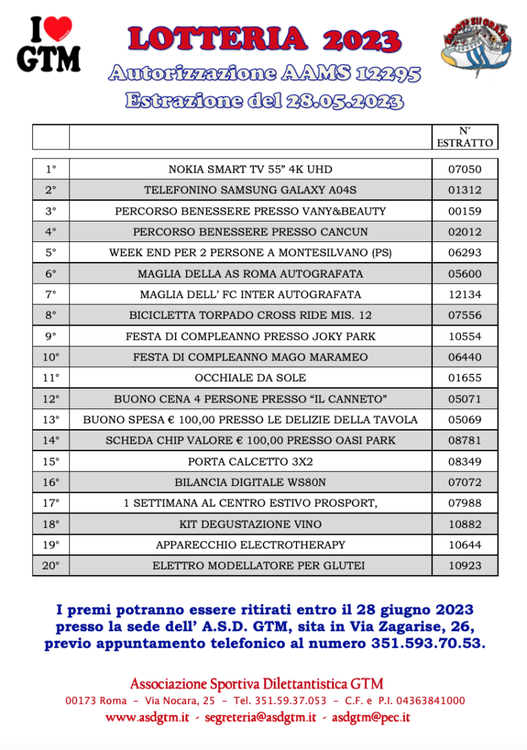 LOTTERIA GTM - Asd GTM